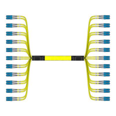 China LC a LC 24 filamentos de modo único 9/125 OFNR cabo de ruptura 3,0 mm amarelo à venda