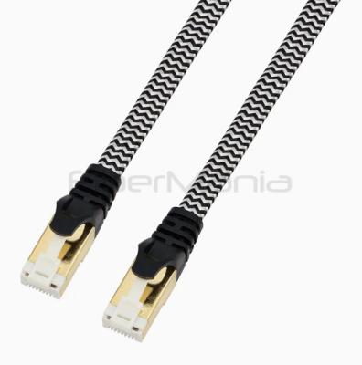 Cina Cavo Ethernet a filo piatto Cat7 10 Gbps Cordoni a patch in rame RJ45 intrecciati in nylon in vendita