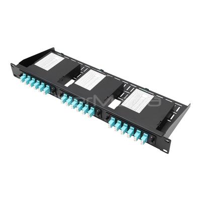 China 19inch 1U 36 Fibers MPO MTP Fiber Optical Patch Panel with Cassette and MTP-12 Rear Adapter for sale