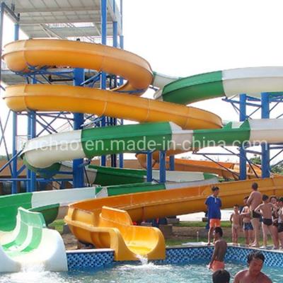 China Colorful Open Body Indoor Spiral Slide Amusement  Water Park Use for sale