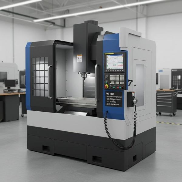 Quality VF-600 Vertical Machining Center with 1200 Inches per minute Rapid Traverse Rate, 50 X 20 Inches Table Size, and 20 HP Spindle Motor Power for sale