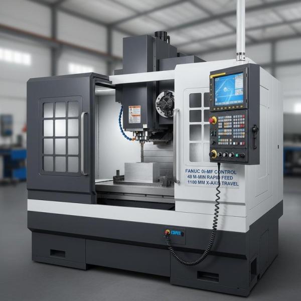 Quality Fanuc 0i-MF Controlled VMC Machine with 48 M/min Rapid Feed Rate and 1100 Mm X-Axis Travel for Precision Milling for sale