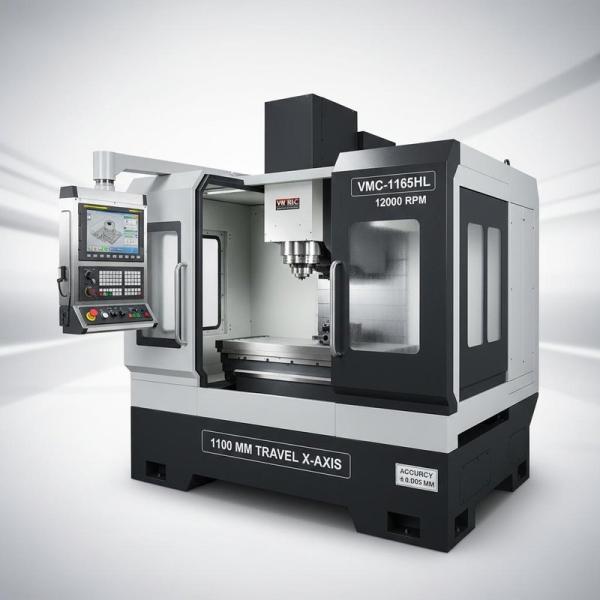 Quality VMC-1165HL High Speed VMC Machine with 1100 Mm Travel X-Axis, 12,000 RPM Spindle Speed, and ±0.005 Mm Accuracy for sale