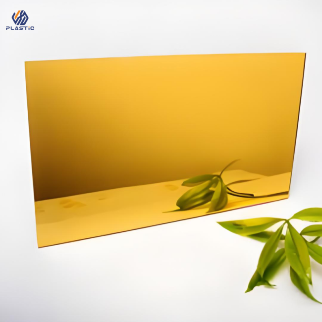 Gold acrylic mirror sheet sample