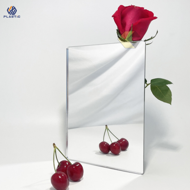 Mirror acrylic sheets in gold, rose gold, blue, and silver color options