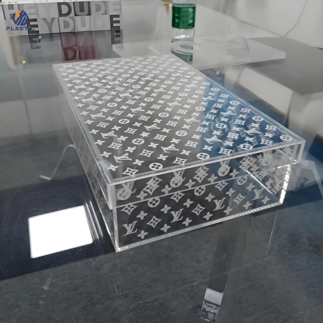 Acrylic organizer box with logo