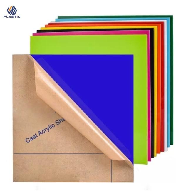 Colored acrylic sheet samples in various vibrant colors