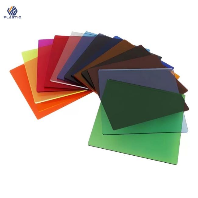Close-up view of colored acrylic sheet texture and finish