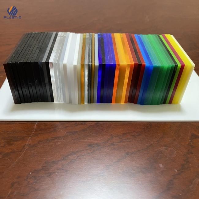 Colored acrylic sheets in retail display applications