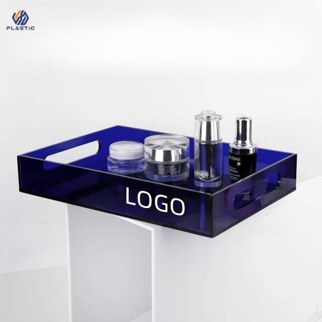 Clear acrylic tray with custom logo