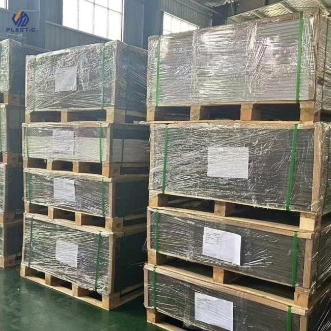 Organized acrylic sheet storage in warehouse