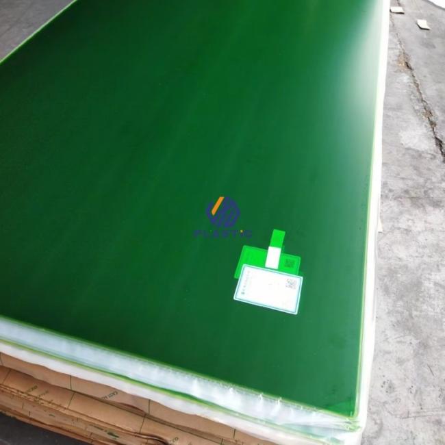 Transparent acrylic sheet close-up view