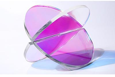 Cina Fogli di Perspex colorato rosso trasparente di doppio lato di colore dicroico iridescente in vendita