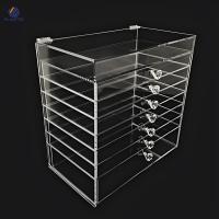 China Customized Size Acrylic Storage Box Makeup Organizer Rectangular Shape for sale
