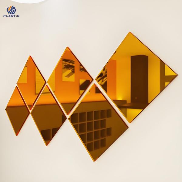 Quality 1.2g/cm3 Customizable Gold Mirror Acrylic Sheet For Wall Decorative for sale