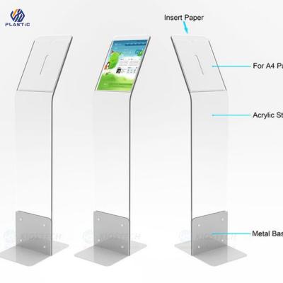 China Double Sided Freestanding Acrylic Poster Holder A4 For Advertising Custom Style for sale