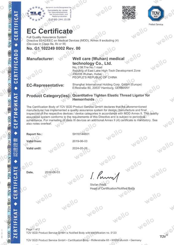 EC CERTIFICATE - well care (wuhan) medical technology co.,ltd