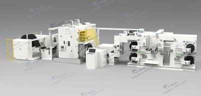 China Battery Production machine continuous hydraulic electrode calendaring  and slitting all in one machine for sale
