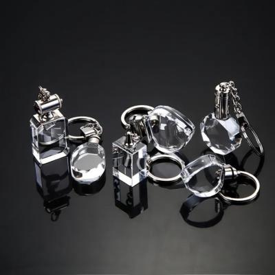 China Honor Of Crystal High Quality Blank K9 Crystal Led Keychain For 2D/3D Laser Engraving 3d Laser Crystal Keychain for sale