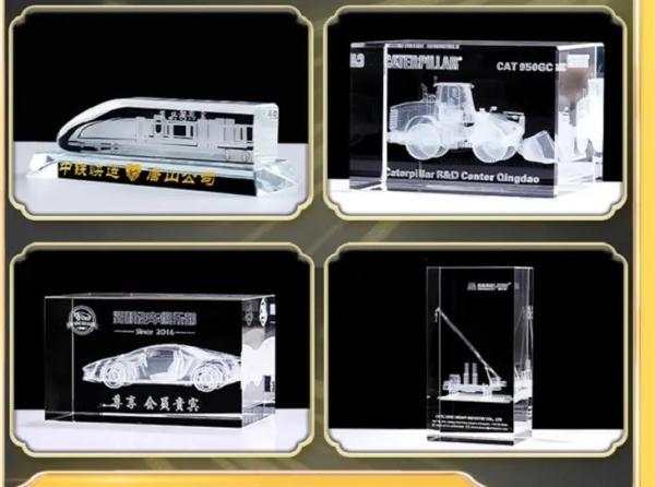 Quality Customized Laser Engraved Cube Glass Chinese Style Crystal Award Car Trophy Polished Souvenir Gift for sale