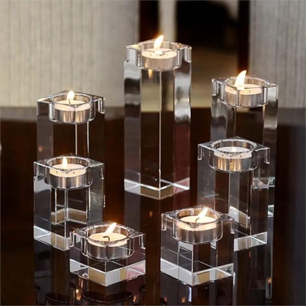Quality Wholesale Tealight Candle Holder Home Goods Wedding Party K9 Crystal for sale