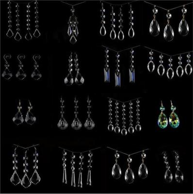 China 2021 Hot Various Type Clear Crystal Chandelier Pendant With Octagon Beads Strand Chains Lamp Parts For Wedding/Hotel Lamp Decor for sale