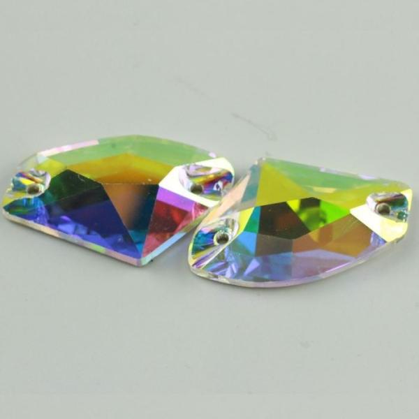 Quality Axe-shaped Clear Double Hole Rhinestone for sale