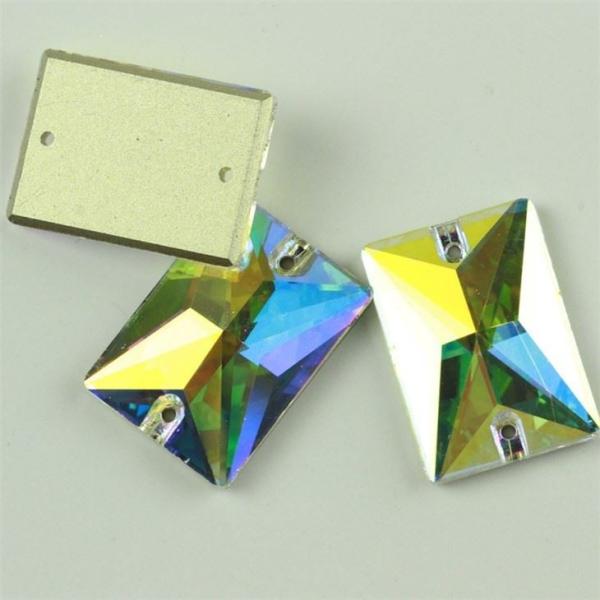 Quality Rectangle Clear And AB Hand Sewing Rhinestone for sale