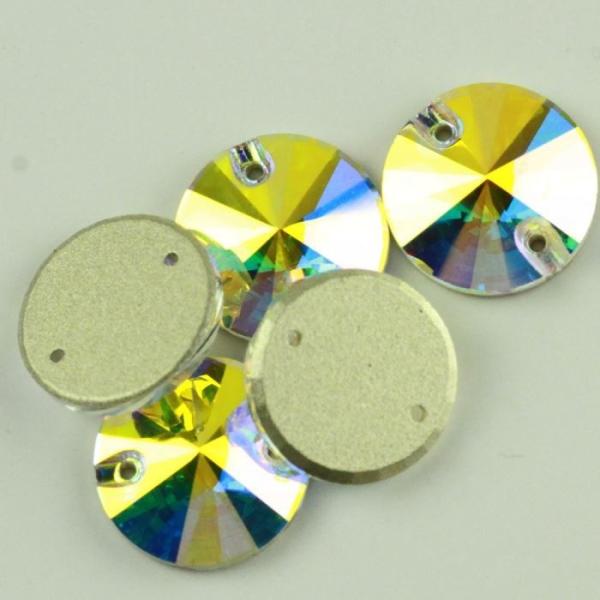 Quality Round Rivoli Double Hole Rhinestone for sale