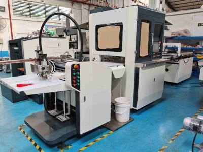China Fully Automatic Jewelry  Perfume Hat Rigid Box Making Machine With Visual Positioning for sale