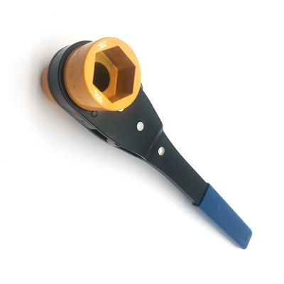 China Hot Sale USA Lineman Wrench Tool Bolt-through Two-sized Socket Wrench with Soft Grip Handle for sale