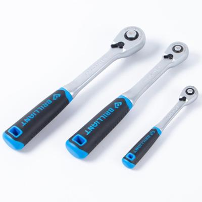 Китай Оптовая продажа блестящей трещотки 1/2 дюйма, 3/8 дюйма, 1/4 дюйма с храповым механизмом, быстросъемная, 90 зубьев, с отверстием для подвешивания продается