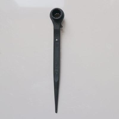 China Scaffolder Rigging Tools Powder Plated Double Sockets 19mm 21mm Straight Handle Podger Ratchet Spanner for sale