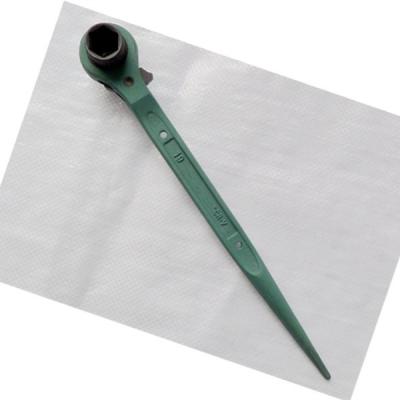 China Scaffolder Rigging Tools Powder Plated Double Sockets 19mm 21mm Straight Handle Podger Ratchet Spanner for sale