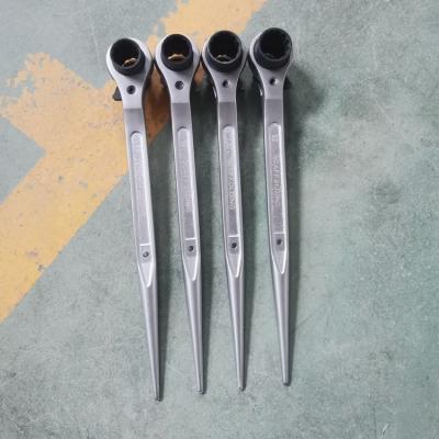 China Scaffold Rigger Tools 19x22 mm Straight Podger Handle Nickel Finish Scaffold Ratchet Spanners for Germany USA for sale