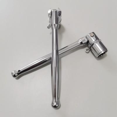 China Bright Chrome Steel Scaffolding Swing-over Box Spanner 12 Points 7/16in 21mm Poker Handle Scaffolder Spanner for sale
