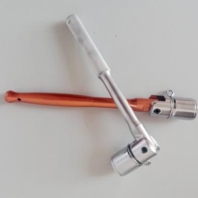 China Golden Color CRV Steel 12 Points Socket Swingover Spanner Anodized Finish Aluminum Handle Poker Scaffolder Spanner for sale