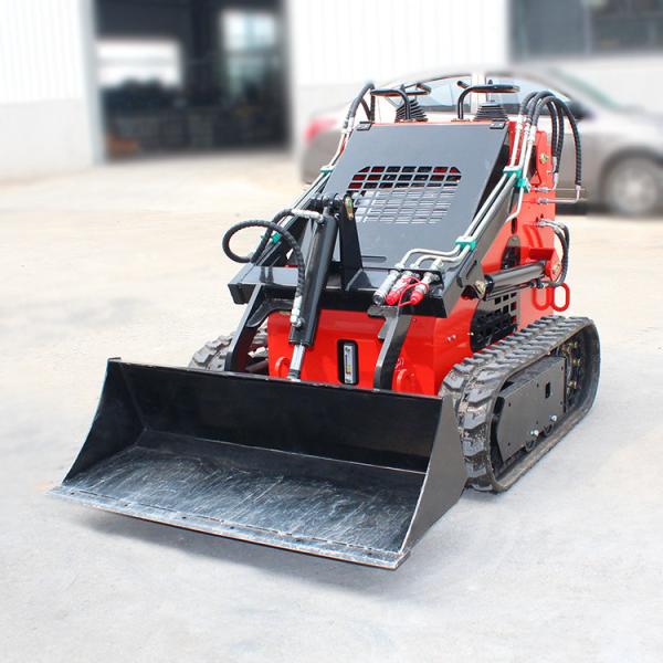 Quality Walk Behind Crawler Mini Skid Steer Loader with Rubber Tracks and 380 Kg Bucket for sale