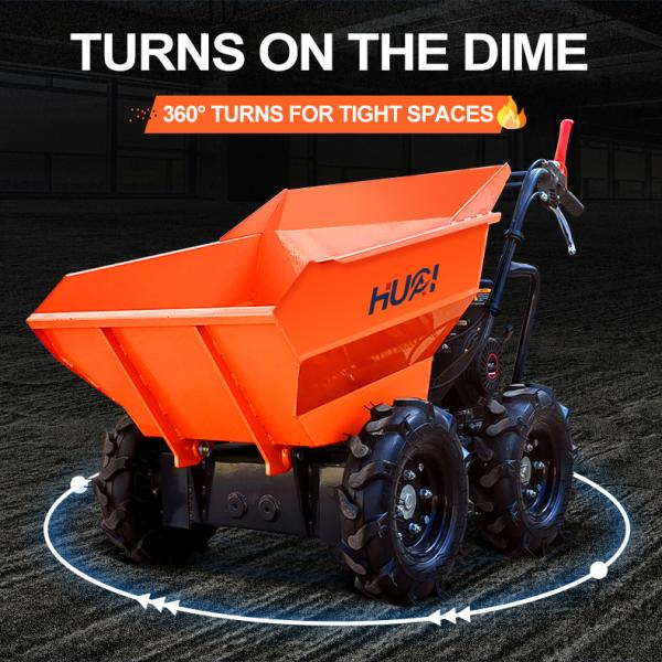 Quality KYB Hydraulic Valve 350kg Payloads Petrol Power Engine 4 Wheel Drive Mini Dumper for sale