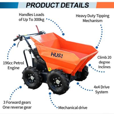 China KYB válvula hidráulica 350kg cargas úteis motor de gasolina 4 rodas Mini-Dumper/Wheel Dump Mini à venda