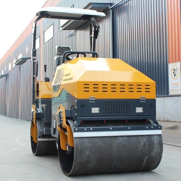 Quality Double Drums Walk Behind Asphalt Road Mini Vibrator Tandem Roller 200L Water for sale