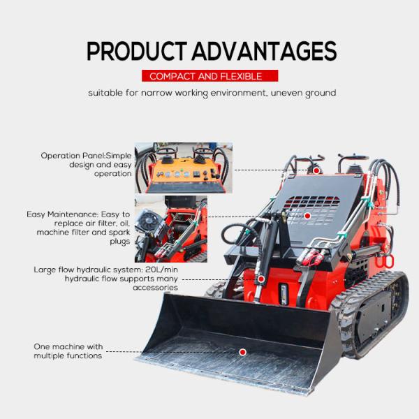 Quality BOXINHUASHENG Hydraulic Valve Electric Wheel Type Mini Skid Steer Loader for for sale