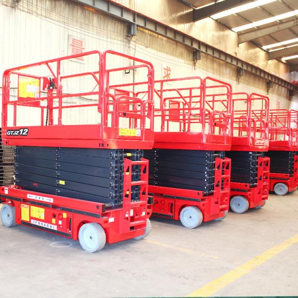 Quality 12m 320kg Self-Propelled Scissor Lift for Green House Construction Aerial Work for sale