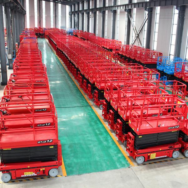 Quality 12m 320kg Self-Propelled Scissor Lift for Green House Construction Aerial Work for sale