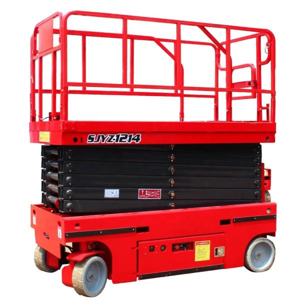 Quality 48V/4.5kw Motor Power 320kg Rated Load Hydraulic Wheel Mobile Scissor Lift Platform for sale