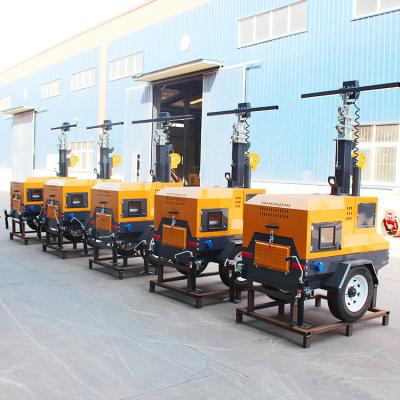 China Diesel Light Tower Multifunction Outdoor Tower Light with 3500K Color Temperature for sale