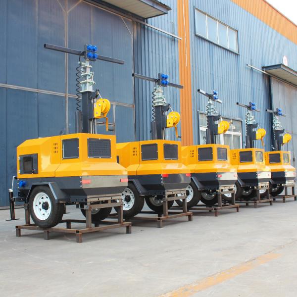 Quality 3500K Floodlight Mobile Trailer Mounted Solar Power LED Light Towers for Street for sale