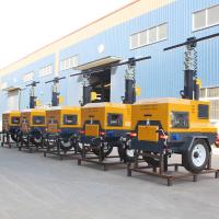 China Construction Mobile Light Tower Trailer Mounted Diesel Generator Mobile Lighting Tower for sale