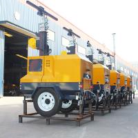 China Construction Mobile Light Tower Trailer Mounted Diesel Generator Mobile Lighting Tower for sale