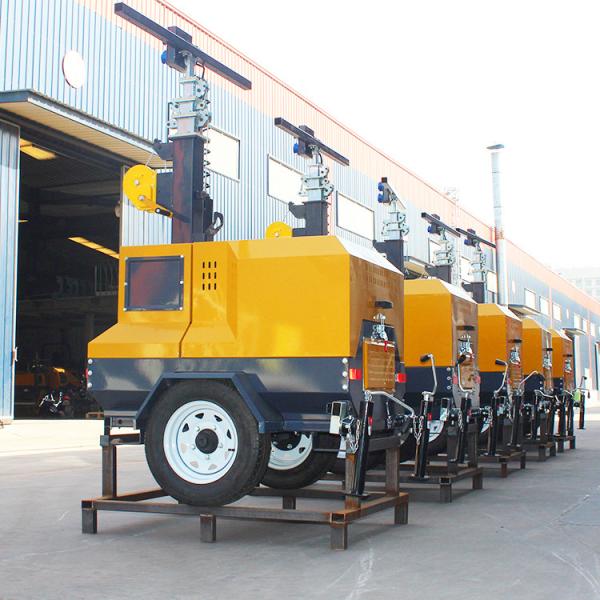 Quality Construction Mobile Light Tower Trailer Mounted Diesel Generator Mobile Lighting for sale